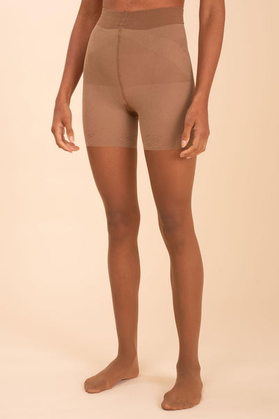 Sheer Contour Tights In Caramel • Sexy Italian Lingerie Made In Italy Darkest Fox